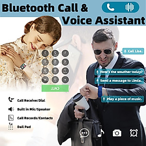 1.81"Smart Watch for Men Women with Bluetooth Call, Smartwatch for Android iOS Phone with Blood Oxygen Heart Rate Sleep Monitor, Fitness Tracker IP68 Waterproof Weather Ai Voice Multi-Sport Modes