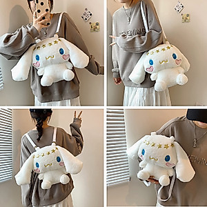 EVESKY Kawaii Plush Backpack For Girls Women Cute Cartoon Toy Bag Soft White Dog Plush Bags for Girls Cosplay Birthday Gifts