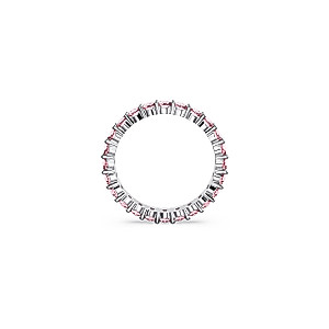 SWAROVSKI Matrix Vittore Ring, Pink Stones on a Rhodium Finished Band, Size 7, Part of the Matrix Vittore Collection