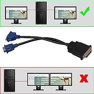 BQLZR DVI-Male DVI-I to VGA Female Monitor Video Splitter Adapter Cable for Duplicating Images,Only Divider Line Can be Used at a Time