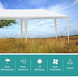 BELANITAS 10x30 Tents for Parties,Heavy Duty Party Tents with 7 Windows Sidewalls, Outdoor Tents with Iron Tube,Wedding Tent for Love,Event Tent for Home,Garden, White