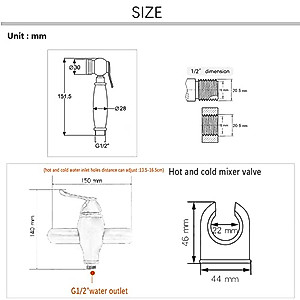 MINJING Handheld Bidet Sprayer Set, Solid Brass Hot and Cold Mixer Bidet Faucet, Toilet Douche Kit Shower Set, Wall Mounted Bathroom Bidet Attachment Set,Rose Gold
