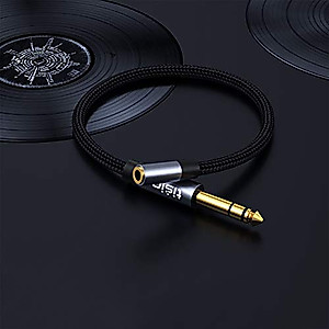 tisino 3.5mm to 1/4 Headphone Jack Adapter Cable 6.35mm 1/4" Male to 1/8" Female Adapter for Headphones, Amplifiers, Guitar Amp, Keyboard Piano, Home Theater, Speaker, Mixing Console - 5 feet