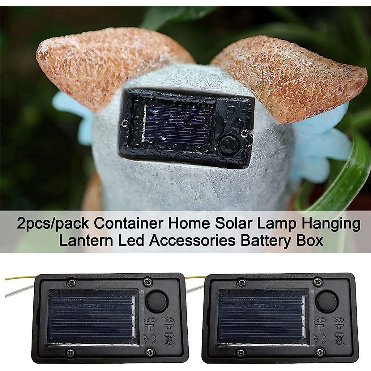 NF 2pcs Replacement Battery Storage Boxes for Outdoor Garden Lawn Square Solar LED Light with Waterproof OnOff Switch Home Solar Lamp Hanging Lantern Led Accessories