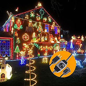 Leymays 2PCS Lamp Dimmer Switch Extension Cord Plug in Dimmer,Rotary Control for 150 Watt Dimmable Lights,Christmas Village Houses Lights Cord,Salt Light,6 ft Cord