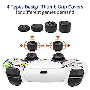 Newseego Case for PS5 Controller, Water Transfer Printing Camouflage Soft Silicone Cover with 8 Pcs Thumb Grips, Protective Non-Slip Case for PlayStation 5 DualSense Controller