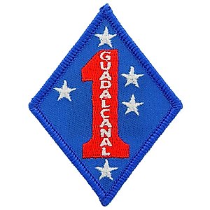 Officially Licensed United States Marines Corps USMC, 1st Division Patch, with Iron-On Adhesive (Full Color)