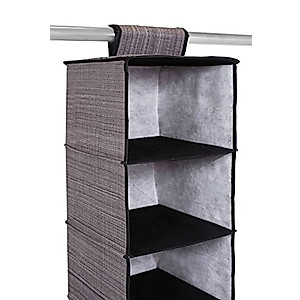 Internet's Best Hanging Closet Organizer - 6 Shelf - Clothing Sweaters Shoes Accessories Storage - Grey
