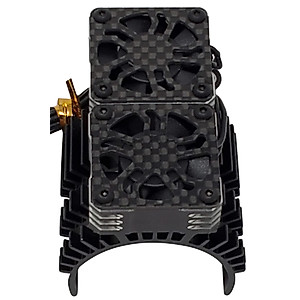 NHX 1/8 Twin Cyclone Alum HV Cooling Fans w/Cover 28000 RPM Motor Heatsink Black