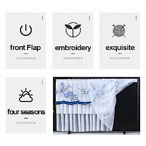 YIJIAFEIFEI LCD TV Dust Cover with Openable Front Flap, Indoor TV Cover Dust Proof, Soft Lace Cover for Tv Decorative(Size:40 inch)