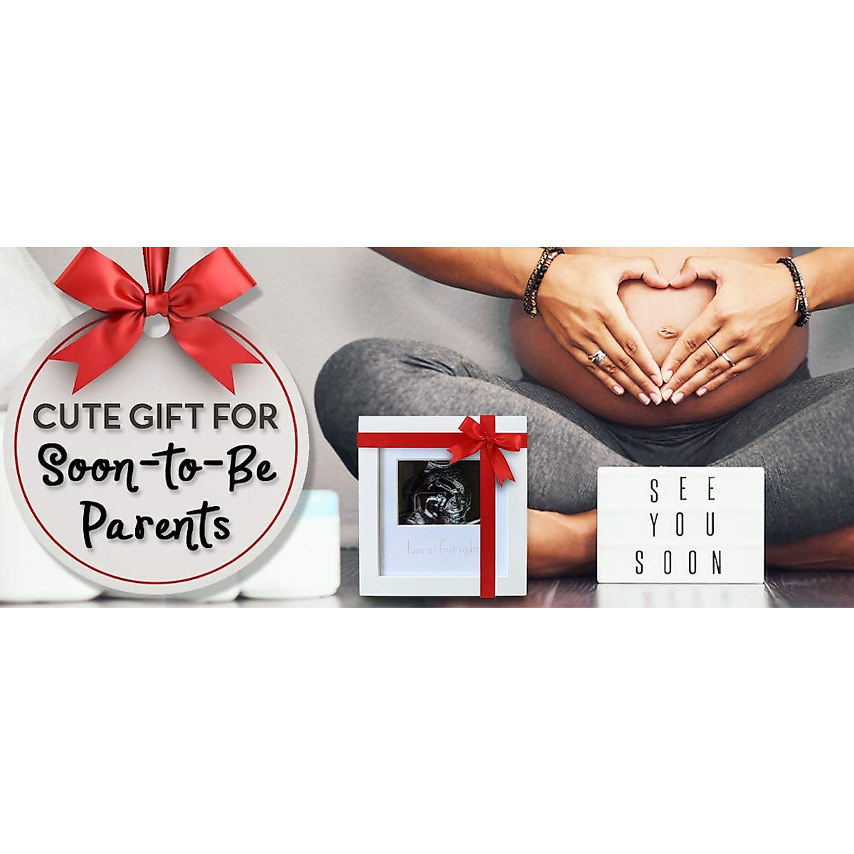 Green Pollywog | Sonogram Picture Frame | White Frame | Ultrasound Frame | Pregnancy Gifts for First Time Moms | Baby Ultrasound Picture Frame | Gifts for Parents/Grandparents | Nursery Decor