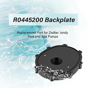 Upgrade Version R0445200 Backplate Fit for Zodiac Jandy ePump, Stealth, PlusHP, Waterfall, MaxHP Series Pumps Models JEP, SHPF/SHPM, PHPF/PHPM, SWF, MHPM