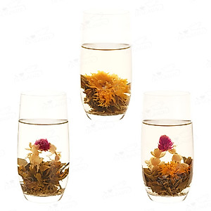 LWXLJMJZC－12pcs Individually Wrapped Blooming Tea，Jasmine Flowering Tea, Green Tea with Flowers－Gifts For Tea Lovers (12 Different Flavors)
