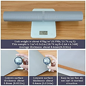 Hersvin Shelf Liner, 17.5" x20' Non-Adhesive Drawer Liners EVA Kitchen Cupboard Cabinet Covering Undersink Mat Washable Fridge Lining Paper (Gray/Diamond)