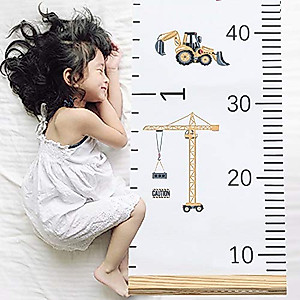Smlper Growth Chart for Kids,Child Height Chart Ruler for Wall,Wood Frame Fabric Canvas Height Measurement Ruler for Kids Nursery Room,Removable Wall Decor 79"x7.9"