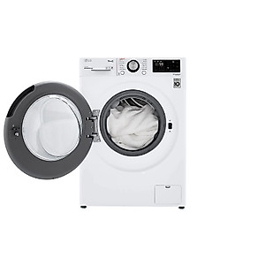 LG WM3555HWA 24 Inch Smart All In One Washer/Dryer with 2.3 cu. ft. Capacity, Wi-Fi Enabled, 14 Wash Cycles, 1400 RPM, Ventless, NeveRust Stainless Steel Drum, Quiet Operation, TrueBalance, Sensor Dry in White
