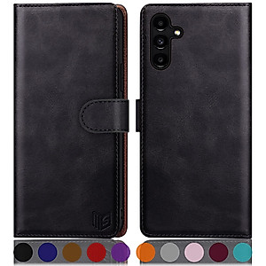 SUANPOT for Samsung Galaxy A54 5G Wallet case with RFID Blocking Credit Card Holder,Flip Book PU Leather Protective Cover Women Men for Samsung A54 Phone case Black