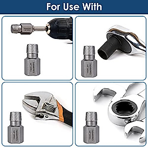 THINKPRO 14PCS Screw Extractor Set, Easy Out Bolt Extractor kit with 3/8" Inch Drive Hex-Head, Multi-Spline Rounded Bolt Remover tool for Removing Damaged Studs, Bolts, Screws