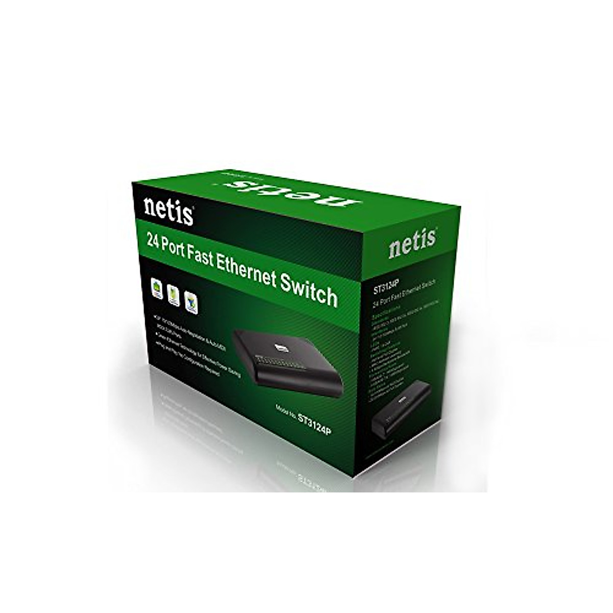 Netis ST3124P 24 Port 10/100Mbps Fast Ethernet Rackmount Switch with Plug-and-Play | Auto MDI/MDI-X, Desktop Ethernet Splitter and Hub, Plug and Play, Traffic Optimization, Compact Design