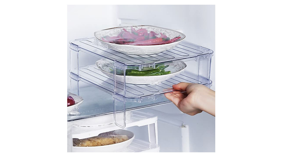 Refrigerator Organizer Shelf 2 Pack for Kitchen & Pantry Storage