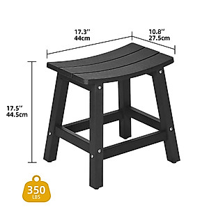 DWVO Poly Lumber Shower Bench, Shower Stool, Water Resistant & Non Slip Design Shower Seat, Shower Bath Chairs Spa Stool for Bathroom (Black)