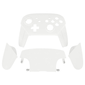 eXtremeRate White Octagonal Gated Sticks Faceplate Backplate Handles Cover, DIY Replacement Hand Grip Housing Shell for Nintendo Switch Pro Controller- Controller NOT Included