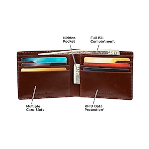 Cole Haan Men's RFID Slim Billfold Wallet, Tan Stitch, One Size