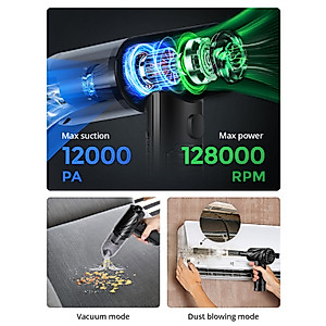 Compressed Air - Keyboard Cleaner - 3 in 1 Electric Air Duster & Mini Computer Vacuum & Cordless Inflating Swimming Pool - Canned Air Blower Dust Off for Electronic,Office,Home Cleaning