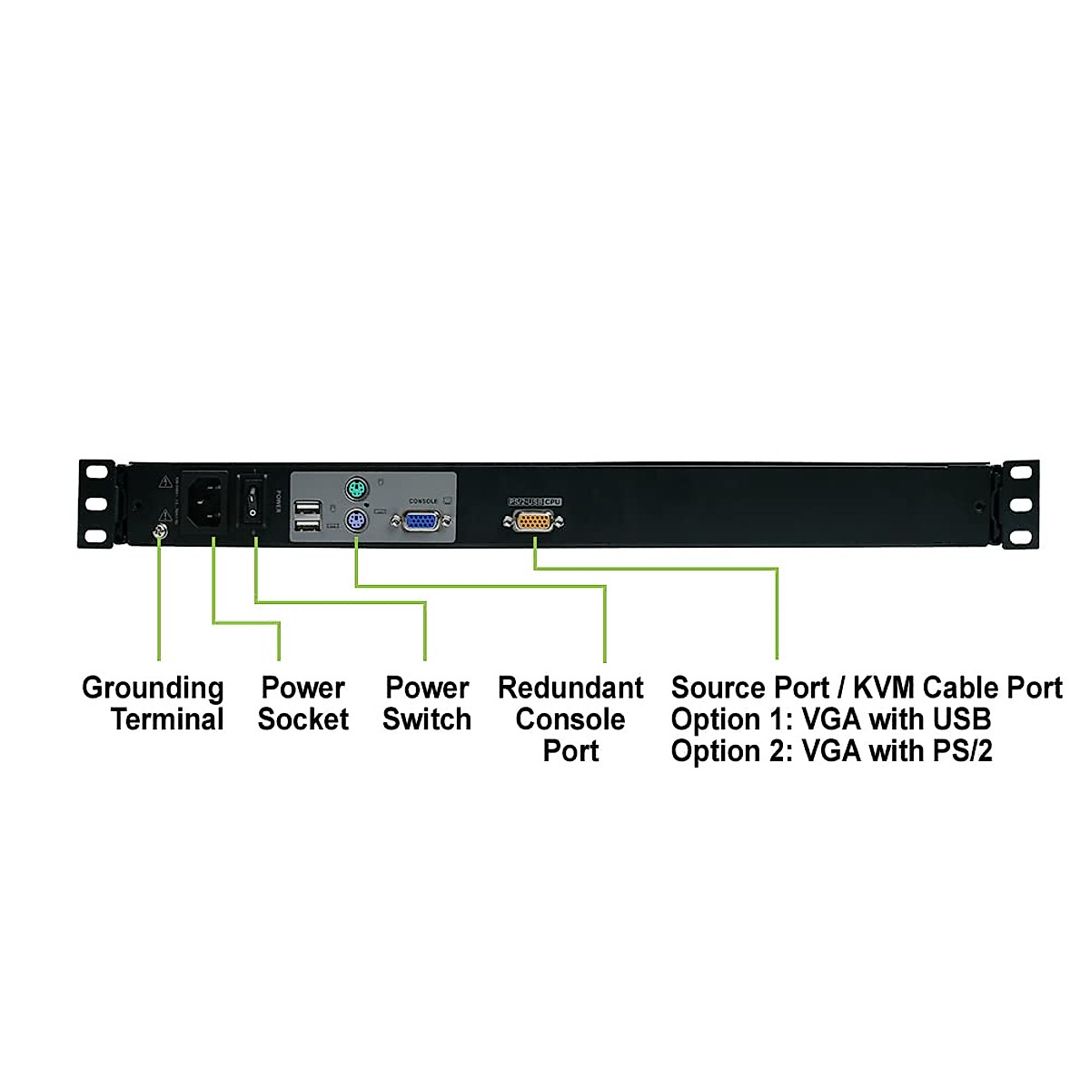 IOGEAR RBA1025 1-Port Integrated KVM Console with 17 Inch TFT LCD Active Matrix Monitor, Keyboard and Touchpad, GCL1800, Black