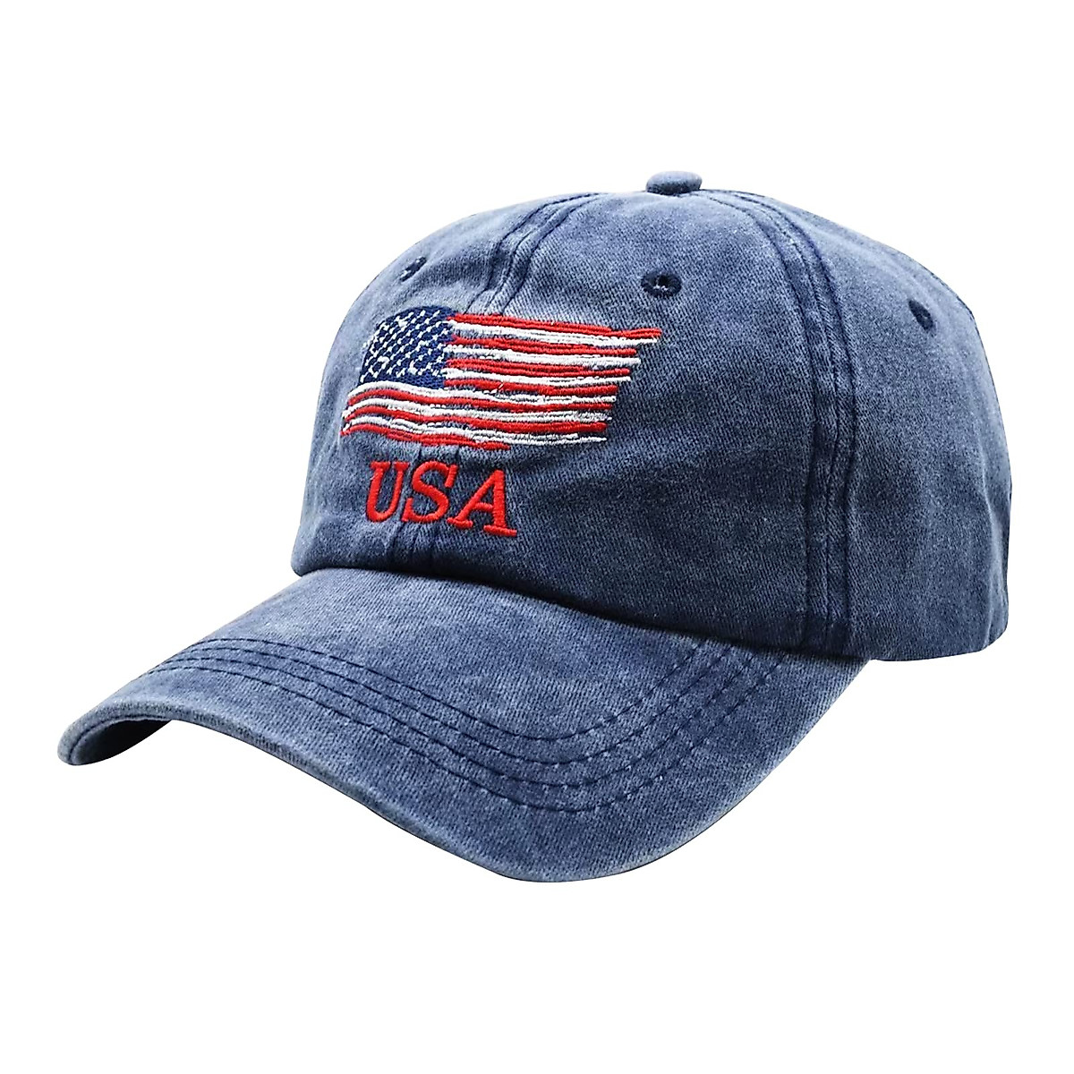 ZelkaWang Embroidered American Flag hat USA Baseball Cap USA Trucker hat for Men Women Teens Patriotic dad hat America hat (American Flag Navy)