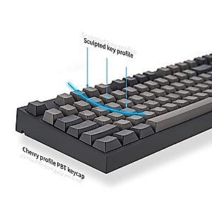 MSTONE Groove T 87 Keys THOCC Noise Cancelling Mechanical Keyboard,Backlighting,Cherry Profile PBT Keycap,Dye Subbed Legends,USB-C Cable,Space Saving,for Windows and Mac,Gateron Silent Brown