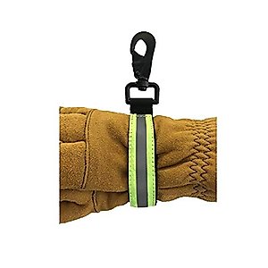 LINE2design Heavy Duty Firefighter Glove Strap with Green Reflective Trim Fire Gear Bags - Ultimate Turnout Gear Bags Firefighting Glove Safety Strap