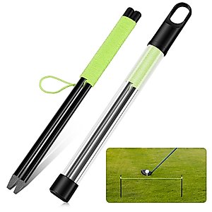 2 Pieces Golf Putting Aid String with Pegs Golf Putting String Guide Golf Putting Training Aid String Alignment Putting String Line Golf Putting Guide Line for Trainer Indoor Practice, Green