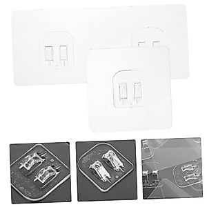 FELTECHELECTR 20pcs Transparent Adhesive Hooks for Towels Shower Shelves No Drilling Easy Install Bathroom Accessory Sticky Hooks Rack Hooks