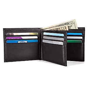 ID Stronghold Extra Capacity Bifold Wallet for Men - RFID Blocking Genuine Leather Wallet