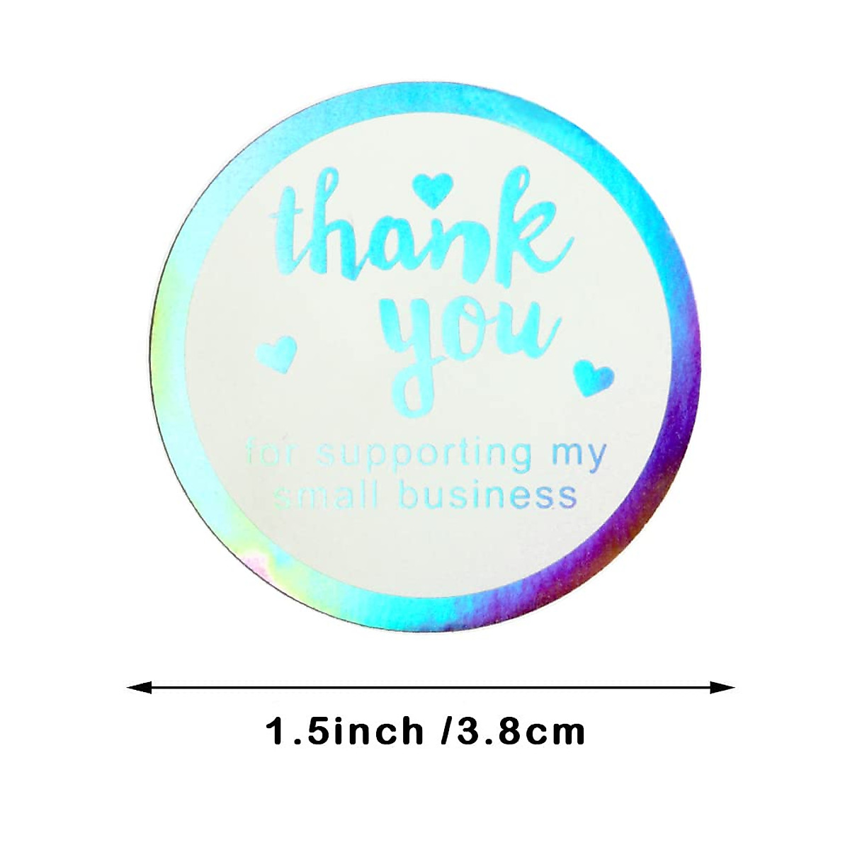 Thank You Stickers Roll 500 Pcs Round Thank You for Supporting My Small Business Stickers 1.5 Inch Thank You Labels for Business