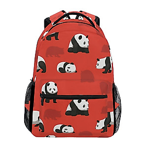 senya Bear Panda Red Fantasy Backpack School Bag Travel Daypack One Size
