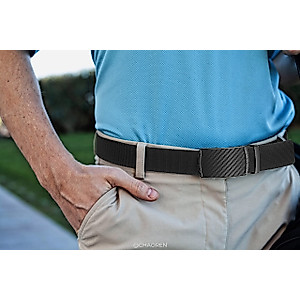 CHAOREN Ratchet Elastic Belt for Men - Nylon Web Adjustable Belt 1 3/8" Fabric Golf Belt - for Casual Wear