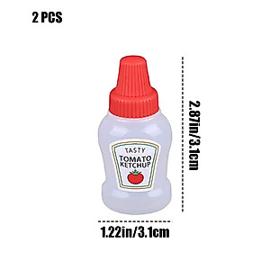 AiDuoWuYiP 2 Pcs Squeeze Bottles 25ml Sauce Bottle Dispensers with Caps Mini Squeeze Containers for Tomato Sauce Salad Dressing Seasoning