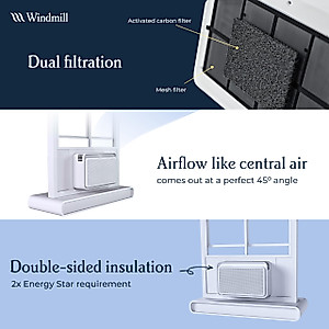 Windmill Air Conditioner: Smart Home AC - Easy to Install - Quiet - Energy Star Efficient - Side Insulation - Auto-Dimming LED Display - App and Voice-Enabled - 8,300 BTU