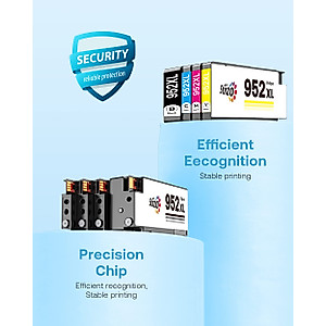 Stiizo 952XL Higher Yield Upgraded Ink Cartridges Replacement for 952 XL Compatible with OfficeJet Pro 8710 8720 8702 7720 7740 8715 8730 8740 8216 8725 8700 Printer ( 4 Pack)