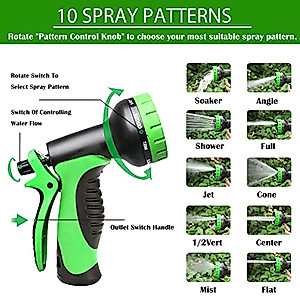 OODOSI Garden Hose Nozzle, Water Hose Nozzle Sprayer with 10 Adjustable Watering Spray Patterns for Watering, Cleaning, Car Washing, Pets Showering