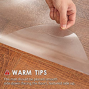 Office Chair Mat for Hardwood Floor & Tile Floor, 47"x36" Plastic Anti-Slip Floor Protector for Home Office, Under Desk Computer Gaming Chair Mat, Transparent, Can't be Used on Carpet