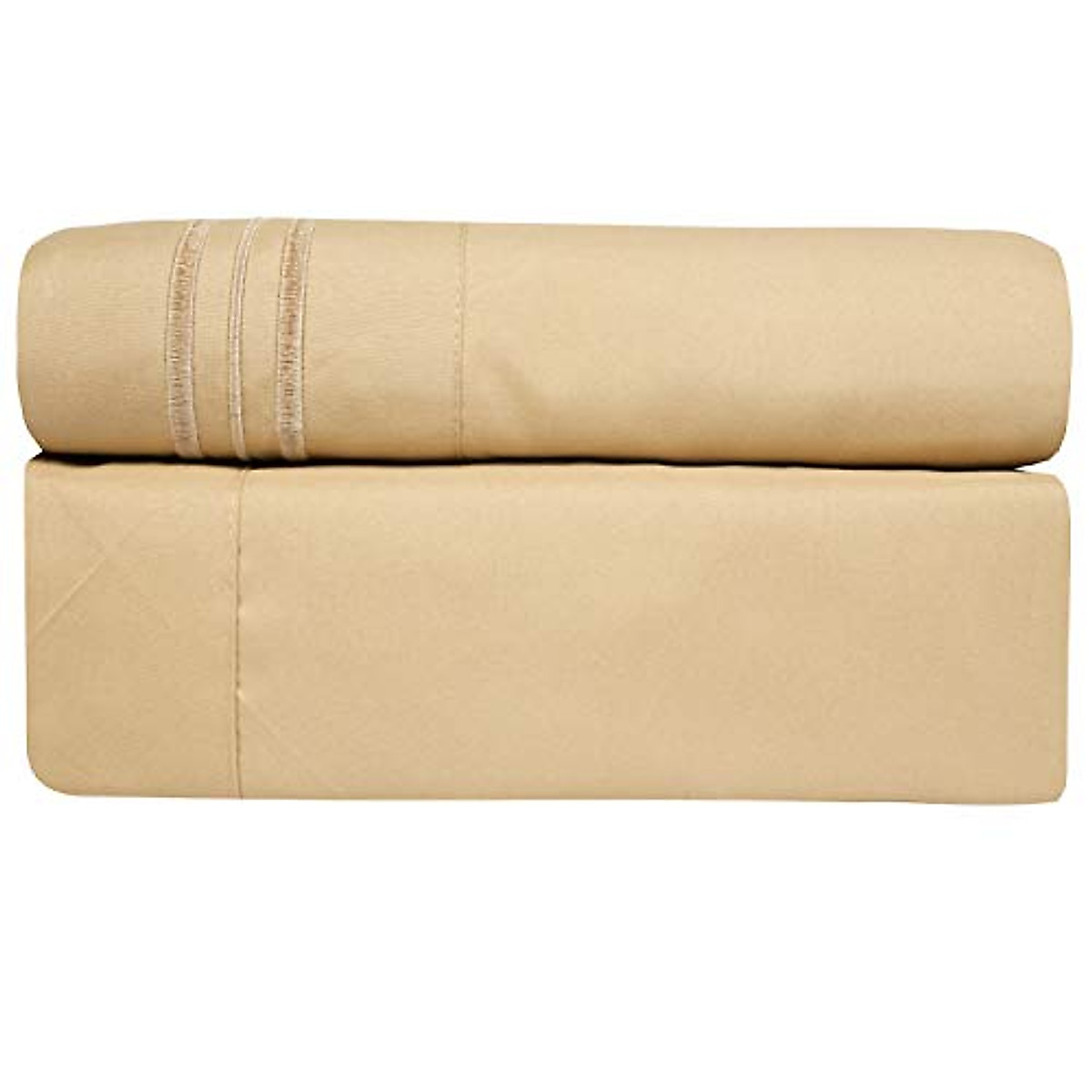 Queen Size Bed Sheets - Breathable Luxury Sheets with Full Elastic & Secure Corner Straps Built In - 1800 Supreme Collection Extra Soft Deep Pocket Bedding Set, Sheet Set, Queen, Camel