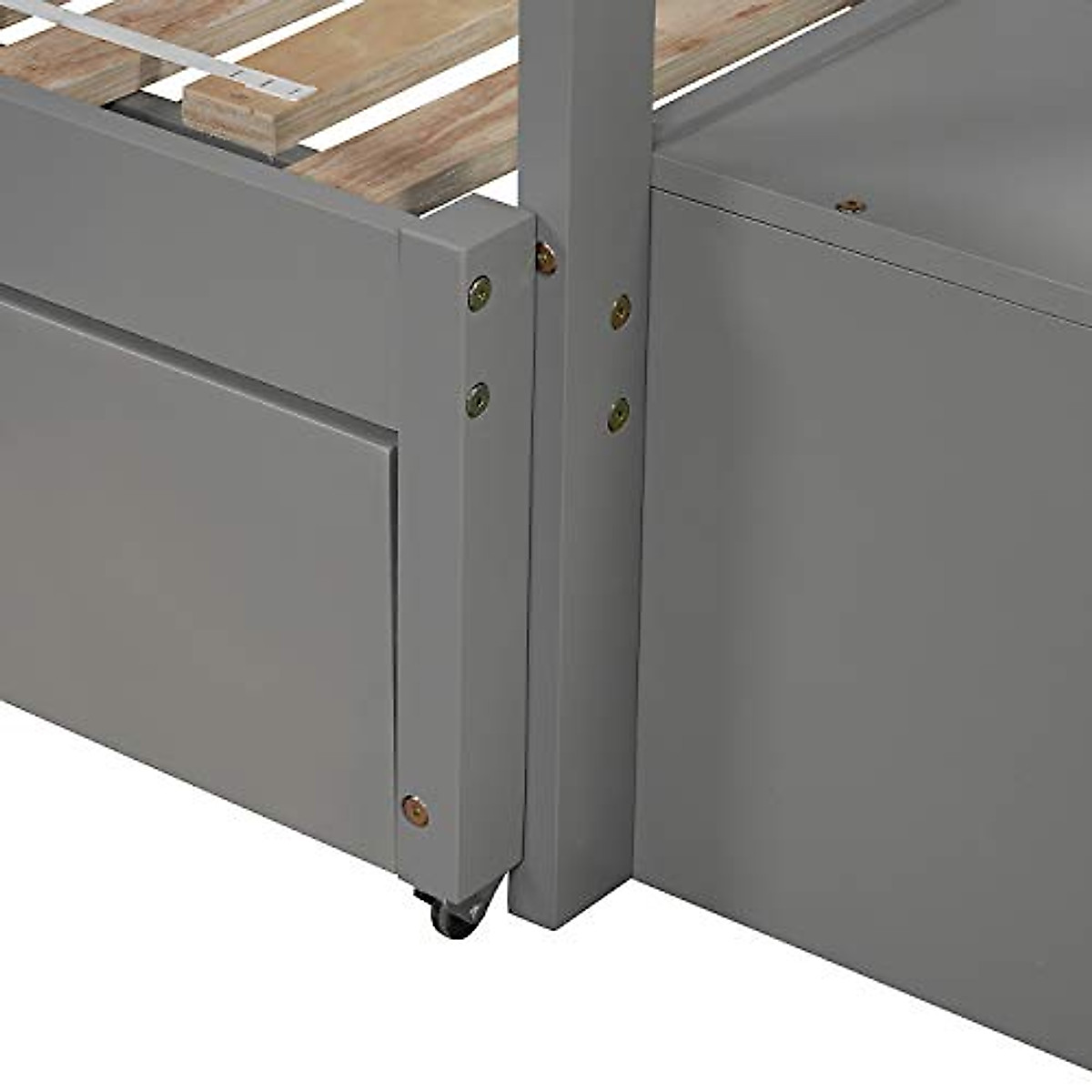 Twin Over Twin/King Bunk Beds with Trundle, New Version Wooden Bunk Beds with Storage Drawers and Stairs, Extendable Pull-Out Bunk Bed, Convertible to Twin Over King Bunk Beds (New, Grey)