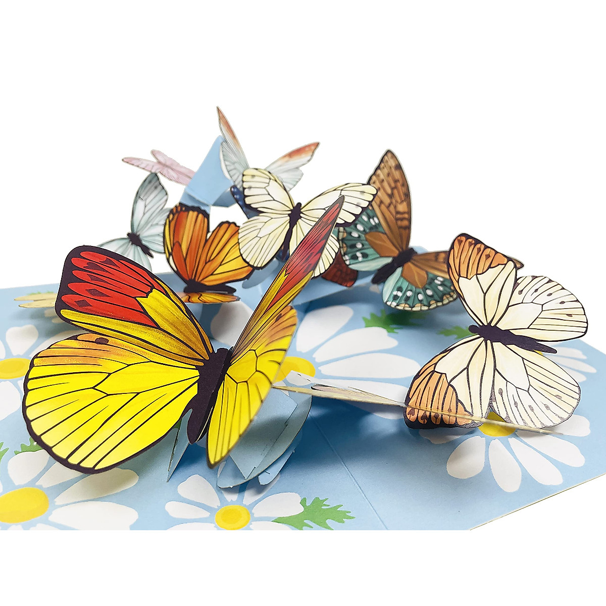 Gorgeous Butterflies,3D Pop Up Greeting Card For All Occasions,Love, Birthday, Christmas, Mother's Day, Good Luck, Congrats, Get Well,Message Note for Personalized,Thick Envelope, Fold Flat