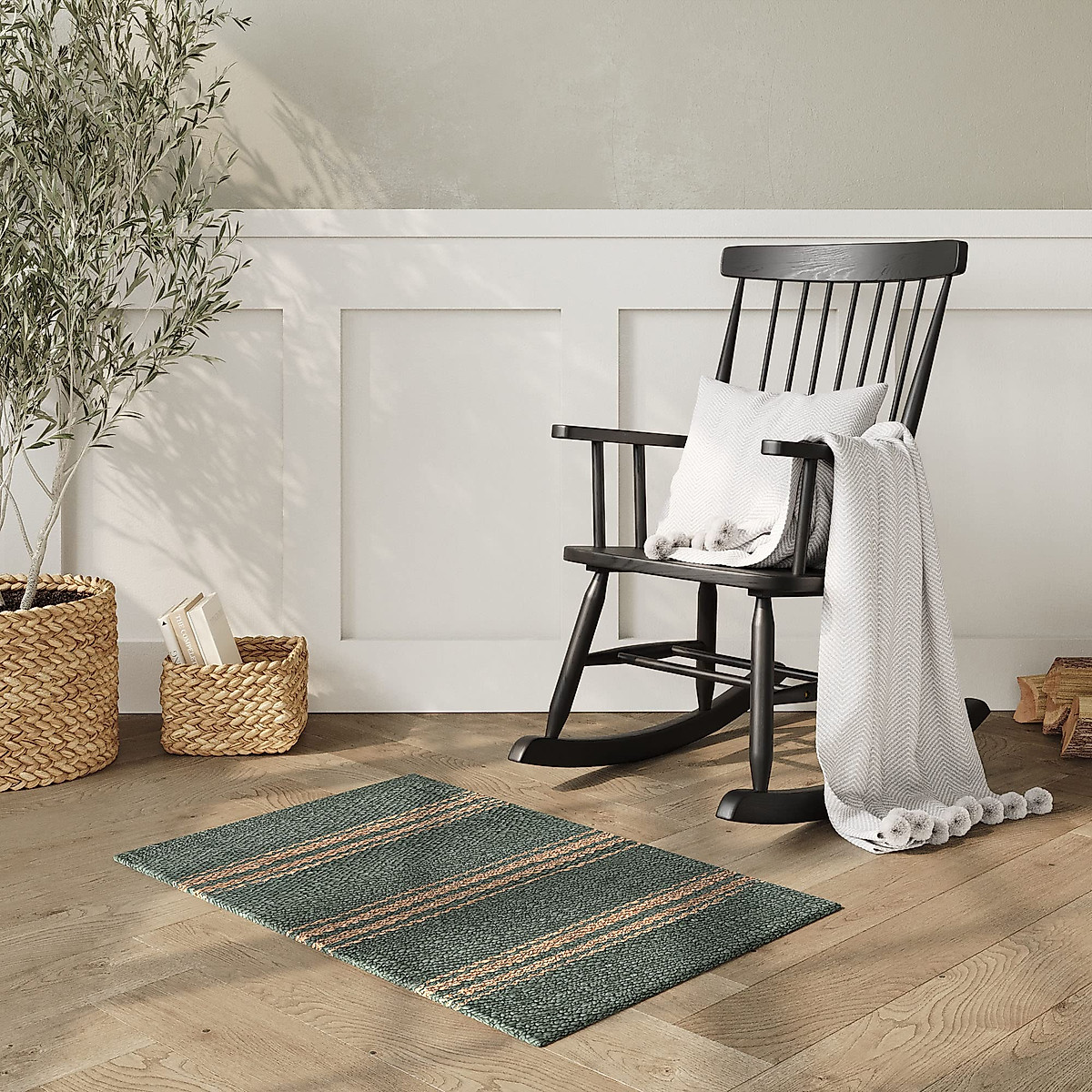 Barnyard Designs Jute Rug 2 x 3, Farmhouse Rug, Natural Rug, Woven Rug, Sisal Rug, Jute Area Rug, Tan Rug, Jute Runner Rug for Hallway, Bathroom, Entryway or Accent Piece