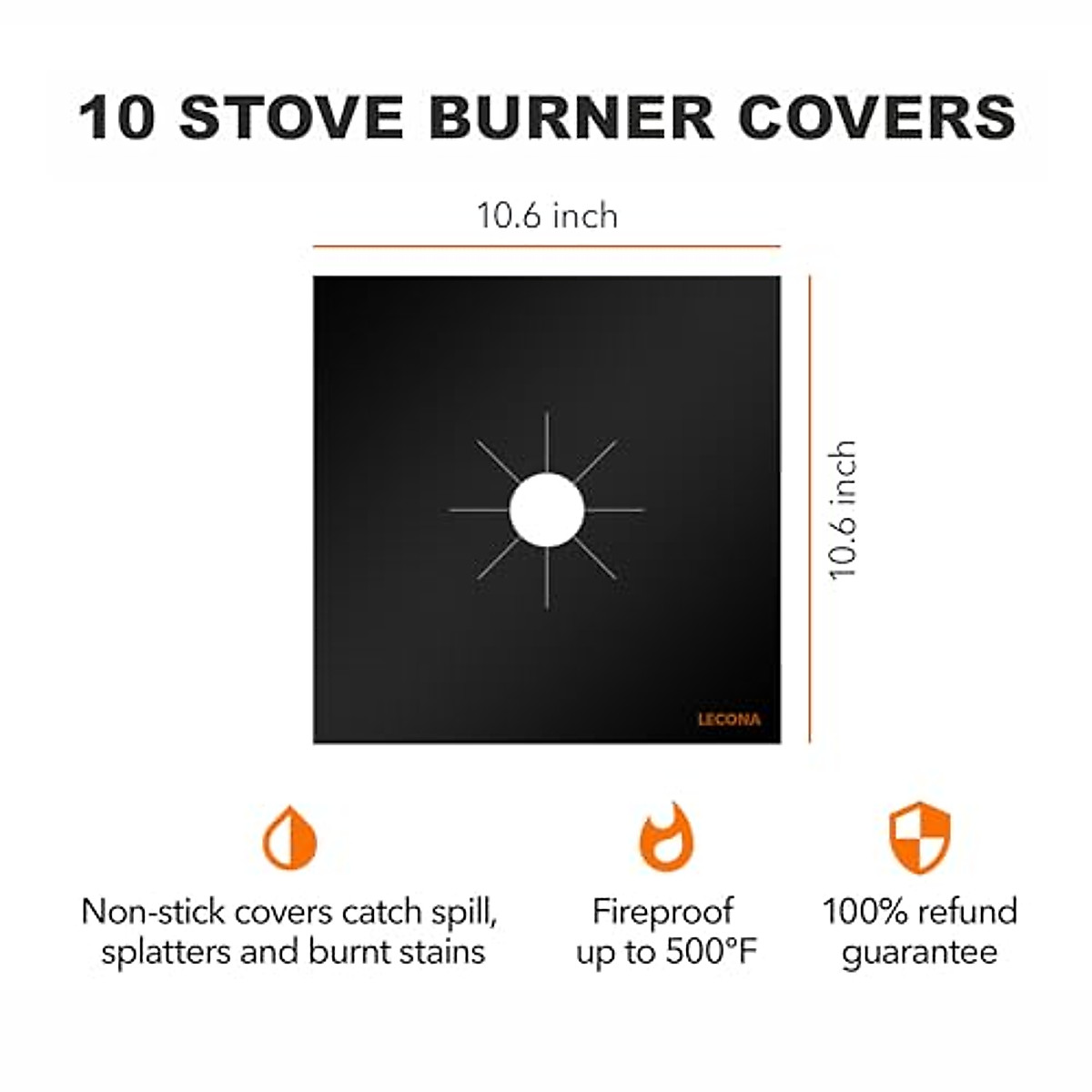 Stove Burner Covers - Gas Stove Protector, Stove top Range Protectors, Set Top Burner Covers Black, Non Stick Reusable, Stove Cover, Easy to Clean, Double Thickness