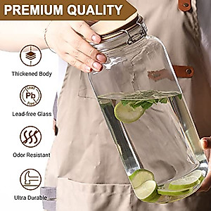 VITEVER [ Taller ] 92oz Glass Jars with Airtight Lid, Large Glass Food Storage Jars, 3 Pack Wide Mouth Airtight Glass Jars for Kitchen Pantry Spaghetti, Square Mason Jars with Labels