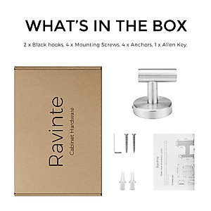 Ravinte Towel Hooks 2 Pack Brushed Nickel Bathroom Towel Hooks Wall Towel Hooks SUS 304 Stainless Steel Silver Coat Robe Clothes Hook Holder Towel Hooks for Bathroom Wall Mounted